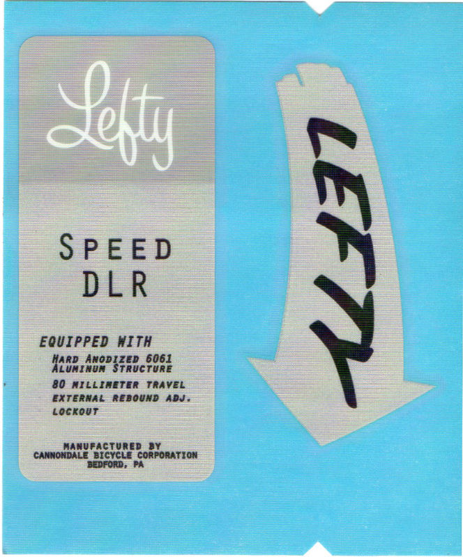 Cannondale Lefty Speed DLR 29 Wrap Decal/Sticker Silver + black ...