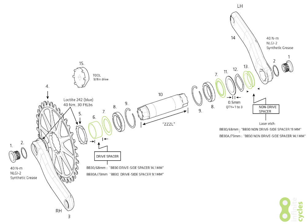 Cannondale Hollowgram Crank Spindle Spacer - Non Drive Side 10mm ...